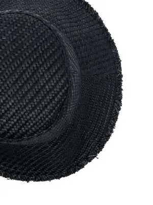 Moncler Logo-appliqué Interwoven Bucket Hat - Black