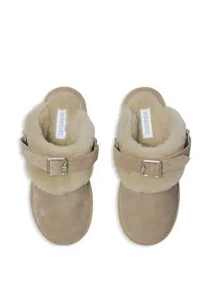 Burberry Shearling Suede Mules