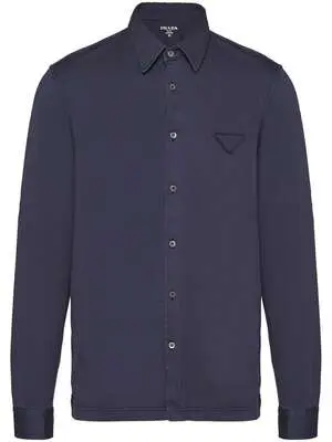 Prada Logo-patch Cotton Shirt