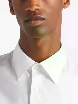 Prada Short-sleeve Triangle-logo Cotton Shirt