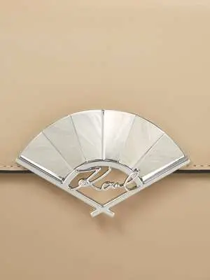 Karl Lagerfeld Signature Fan Leather Crossbody Bag