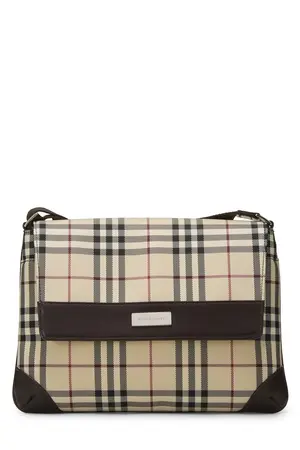 Burberry House Check Flap Messenger - Beige
