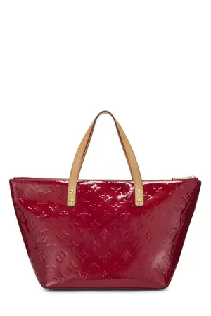 LOUIS VUITTON Monogram Vernis Bellevue Tote - Red