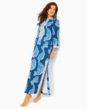 Lilly Pulitzer® Shealyn Stretch Maxi Caftan Barton Blue Shell Of A Good Time Oversized