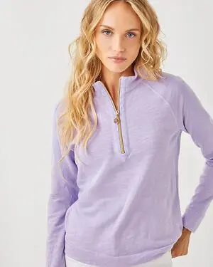 LILLY PULITZER Ashlee Half-Zip Pullover Water Hyacinth