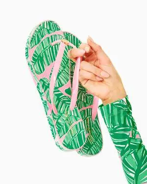 Lilly Pulitzer® Printed Flip Flops - Conch Shell Pink Lets Go Bananas Shoe