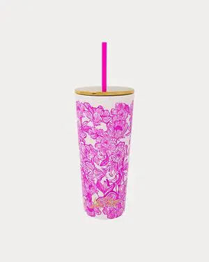 Lilly Pulitzer Tumbler With Straw - Coconut Unforgettable Pink