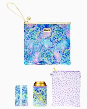 LILLY PULITZER Beach Day Pouch Multi Shell Of A Party