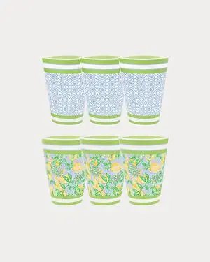 LILLY PULITZER Pool Cups Bluette Make Lemonade