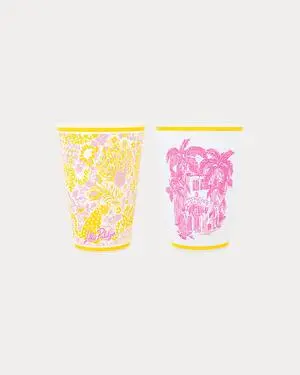LILLY PULITZER Pool Cups - Multi Royal Zoo
