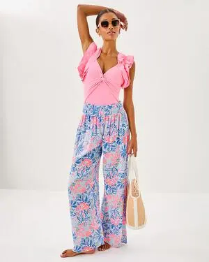 Lilly Pulitzer® Lilly Pulitzer Enzo Cotton Cover-Up Pant Multi Elephant Splash