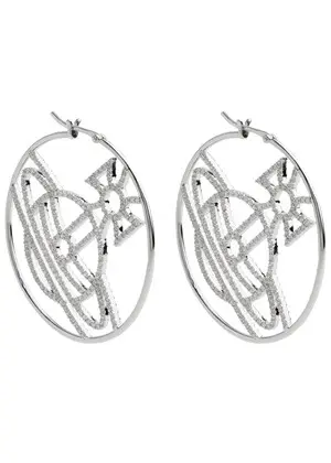 VIVIENNE WESTWOOD Eloisa Orb-embellished Hoop Earrings - Silver