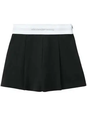 Alexander Wang Alexander Wang High Waisted Pleated Shorts - Black