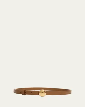 Loewe Loewe Smooth Leather Skinny Belt Oak Gold