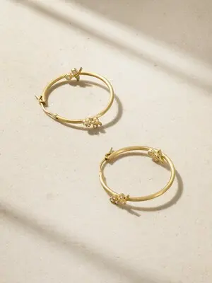 Ileana Makri 18-karat Diamond Hoop Earrings - Gold