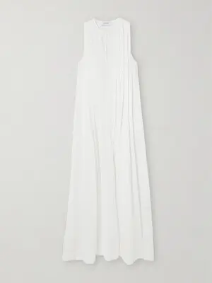 Bondi Born Nikko Pleated Organic Linen Maxi Dress
