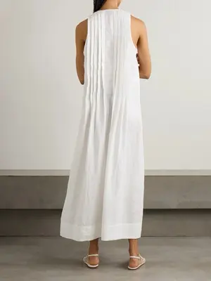 Bondi Born Nikko Pleated Organic Linen Maxi Dress