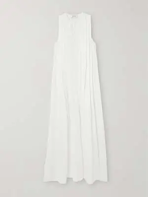 Bondi Born Nikko Pleated Organic Linen Maxi Dress