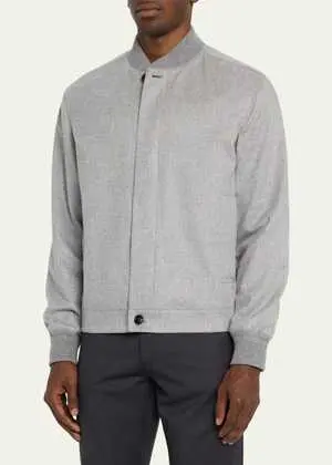 Zegna Cashmere Concealed-zip Blouson Jacket