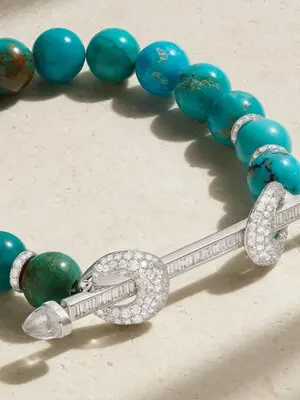 ANANYA Chakra 18-karat White Multi-stone Bracelet