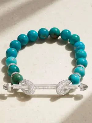 ANANYA Chakra 18-karat White Multi-stone Bracelet