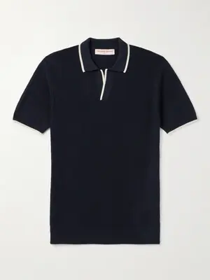 Orlebar Brown Horton Merino Wool Polo Shirt - Blue