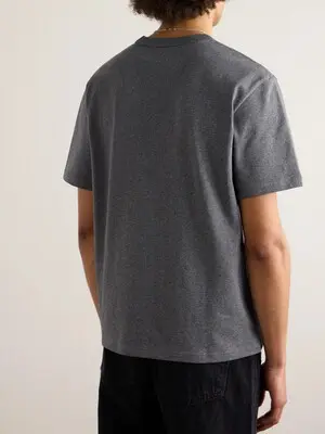 A.p.c. Logo-flocked Cotton-jersey T-shirt - Gray