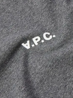 A.p.c. Logo-flocked Cotton-jersey T-shirt - Gray