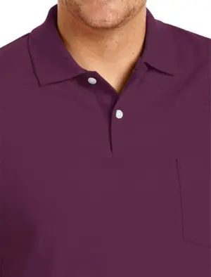 HARBOR BAY BY DXL Big & Tall Pocket Piqué Polo Shirt - Potent Purple