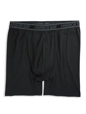 HARBOR BAY BY DXL Tech Stretch Solid Boxer Briefs Black