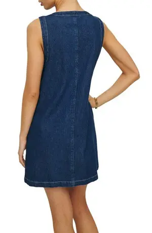 REFORMATION Tropez Sleeveless Denim Mini Dress - Salinas