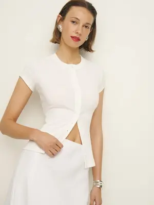 REFORMATION Raelynn Knit Top - Ivory
