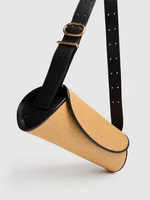 JIL SANDER Raffia Effect Shoulder Bag