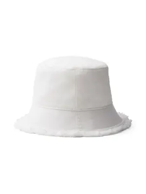 Prada Logo-embroidered Bucket Hat - White