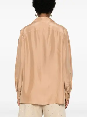 Alberta Ferretti Plissé-detailed Silk Shirt