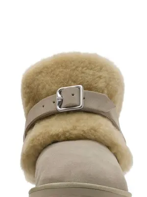 Burberry Buckle-detail Shearling Ankle Boots