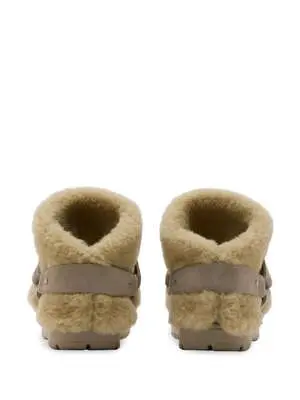 Burberry Buckle-detail Shearling Ankle Boots