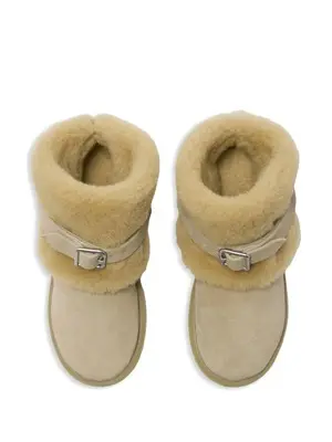 Burberry Buckle-detail Shearling Ankle Boots