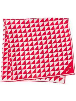 Prada Logo-print Silk Twill Scarf Red