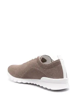 Kiton Logo-embroidered Knitted Sneakers - Brown