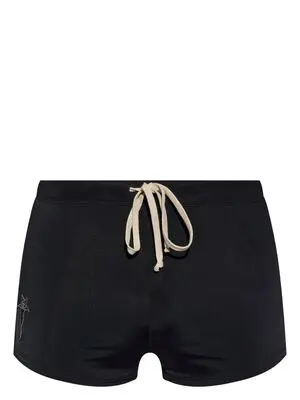 Rick Owens Logo Patch Swim Trunks - Black