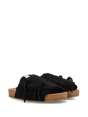 Visvim Christo Shaman Folk Suede Slides