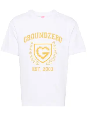 GROUND ZERO Logo-print Cotton T-shirt - White