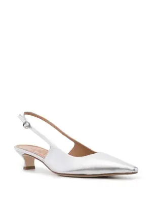 AeydĒ Catrina 35mm Metallic-leather Pumps - Grey