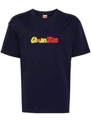 GROUND ZERO Logo-print Cotton T-shirt - Blue