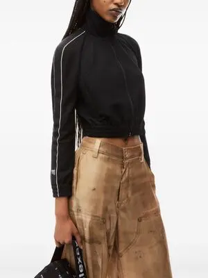 Alexander Wang Logo-tape Cropped Track Jacket