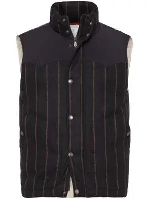 Brunello Cucinelli Striped Wool-blend Gilet