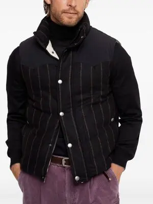 Brunello Cucinelli Striped Wool-blend Gilet