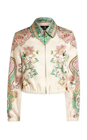 Etro Printed Silk-blend Bomber Jacket - Multi