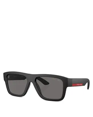 Prada Square Sunglasses, 56mm - Black/gray Polarized Solid